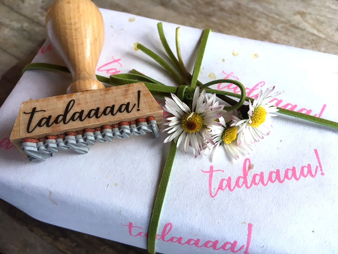 Stamp Tadaaaa! Text Stamp Surprise Funny Stamp for Gift Tag Souvenir ...