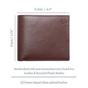 Luxury Brown Vegan Wallet With Coin Pocket, Ethically Made RFID Coin ...