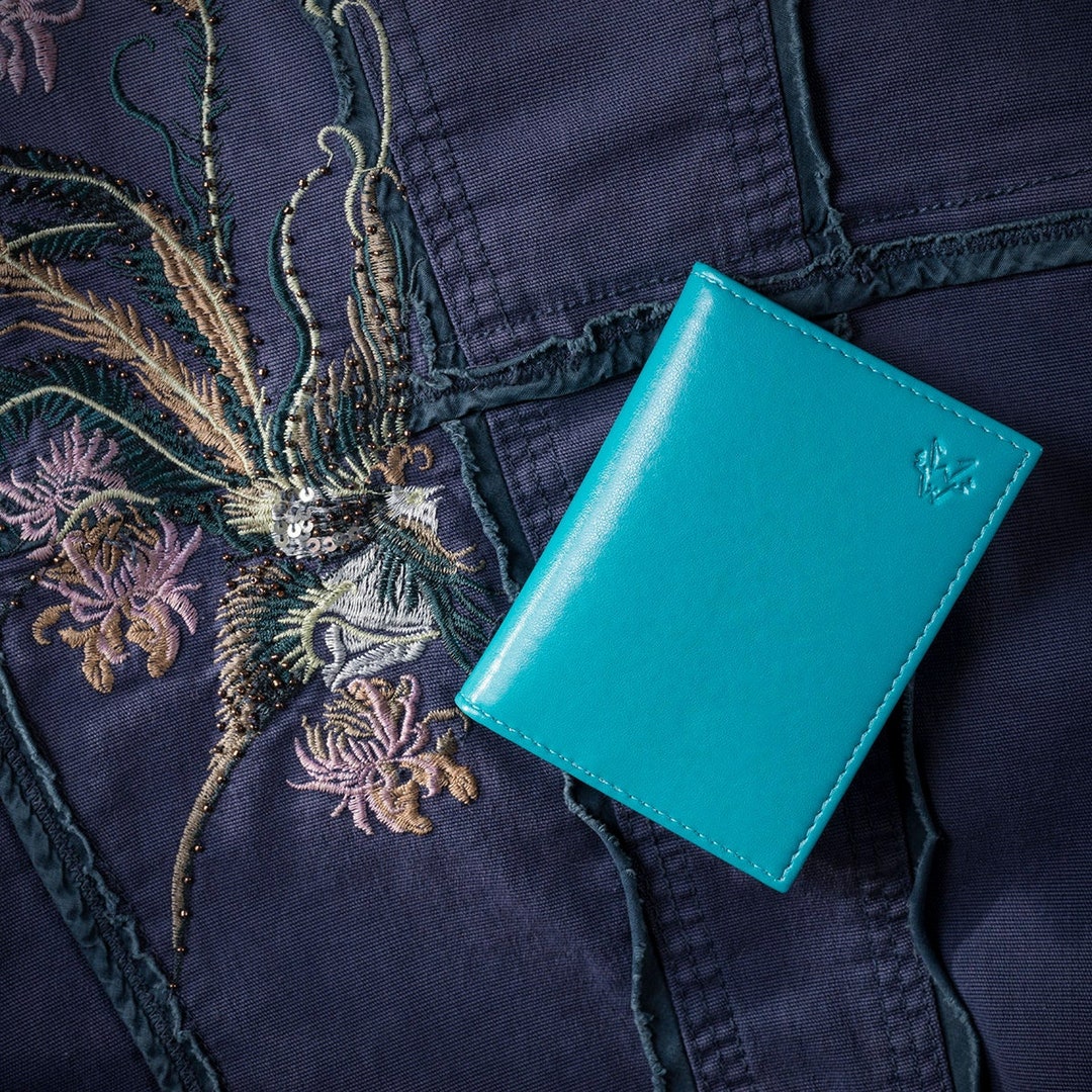 Vegan Credit Card Holder in Turquoise, Personalised Non-leather Card ...
