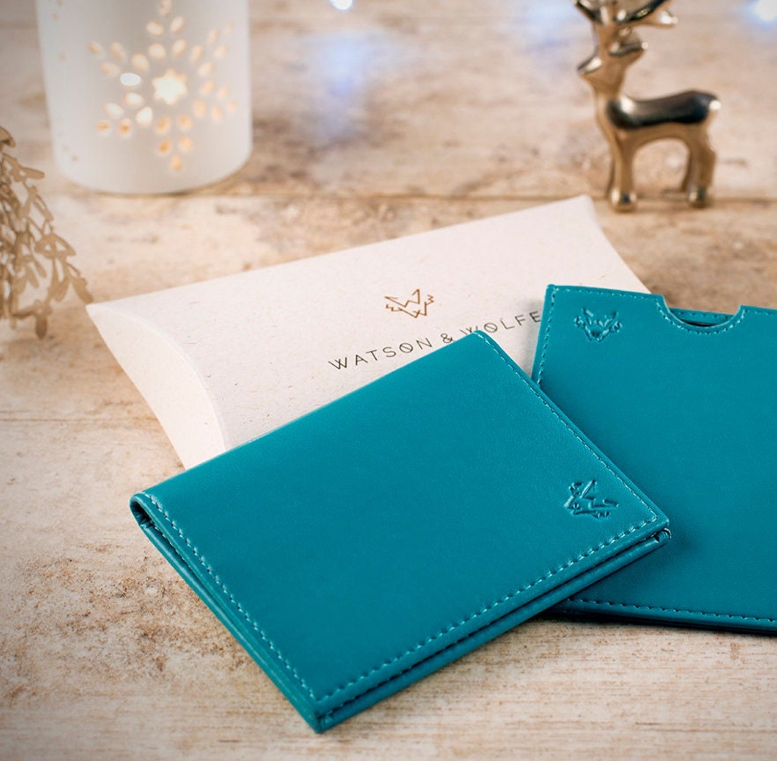Vegan Credit Card Holder in Turquoise, Personalised Non-leather Card ...