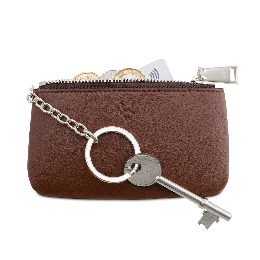 Card Holder, Coin Purse, Key Case in Brown With RFID, Premium Vegan ...