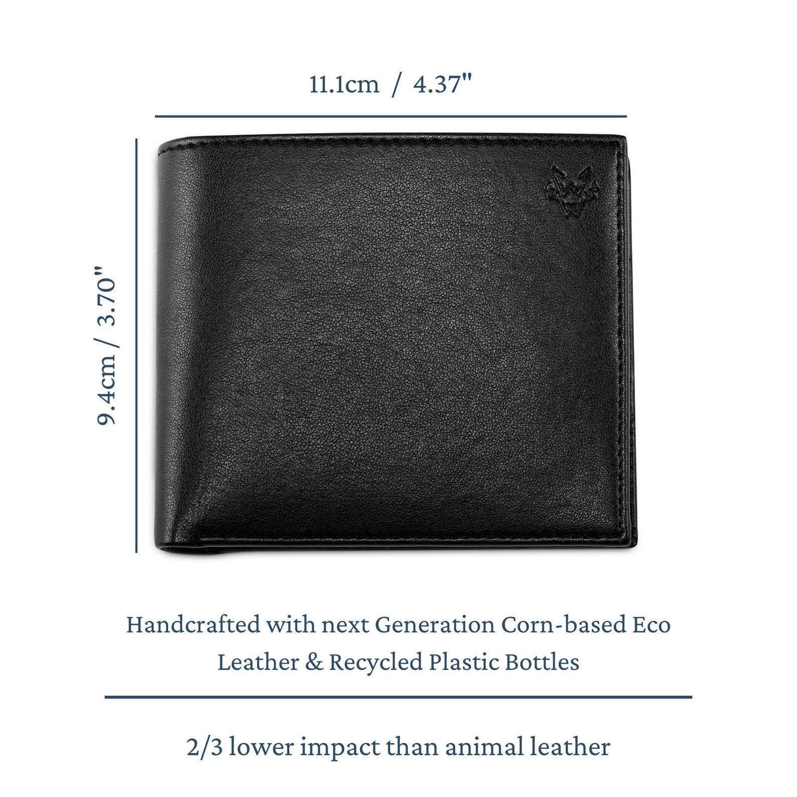 Luxury Mens Vegan Wallet in Black, Personalised RFID Eco Non Leather ...