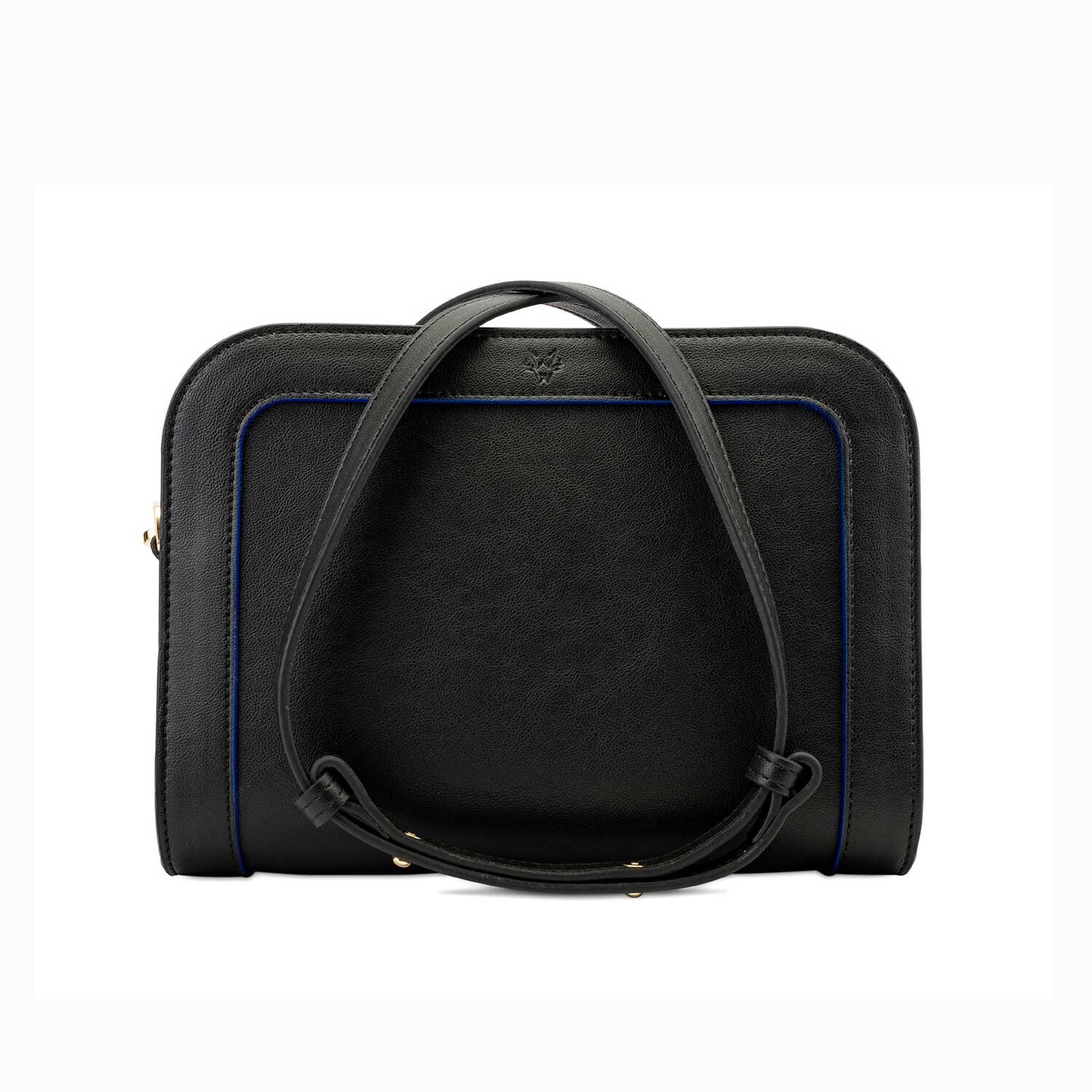 The Wilton Crossbody Bag in Black & Cobalt Blue, Luxury Vegan Handbag ...