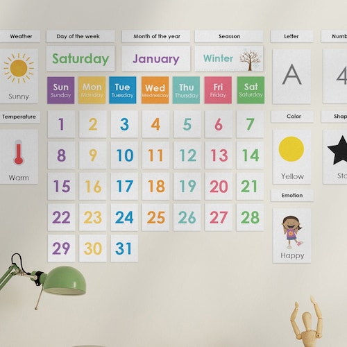 Kids Perpetual Calendar Printable Learning Activity - Etsy