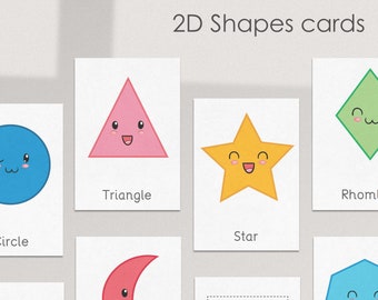 Montessori Shape Printable Cards - Etsy