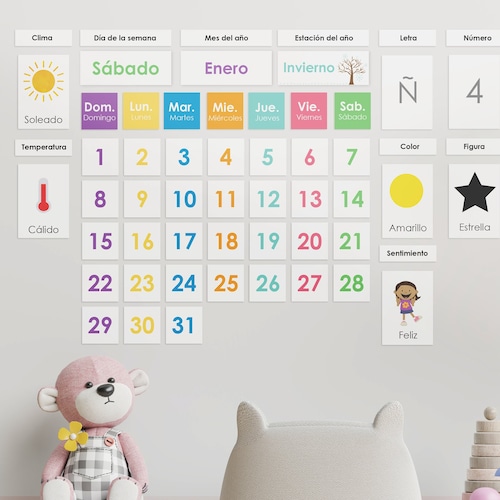 Perpetual Calendar for Kids in SPANISH Circle Time Busy Book - Etsy