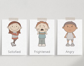English to Spanish Emotions Flashcards Feelings Flash Cards - Etsy