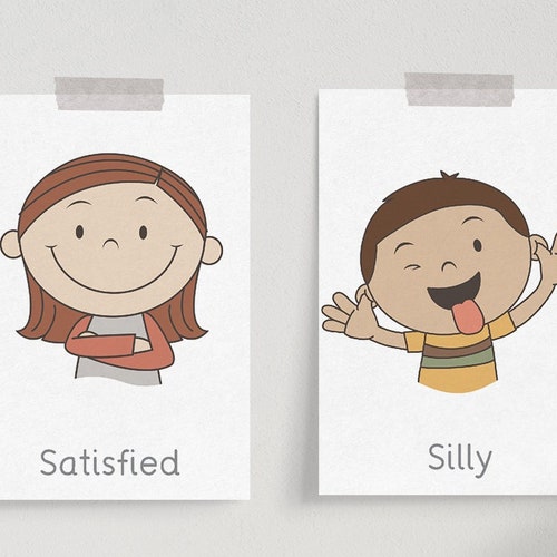 Feelings Flashcards for Ages 3 Montessori Emotions - Etsy