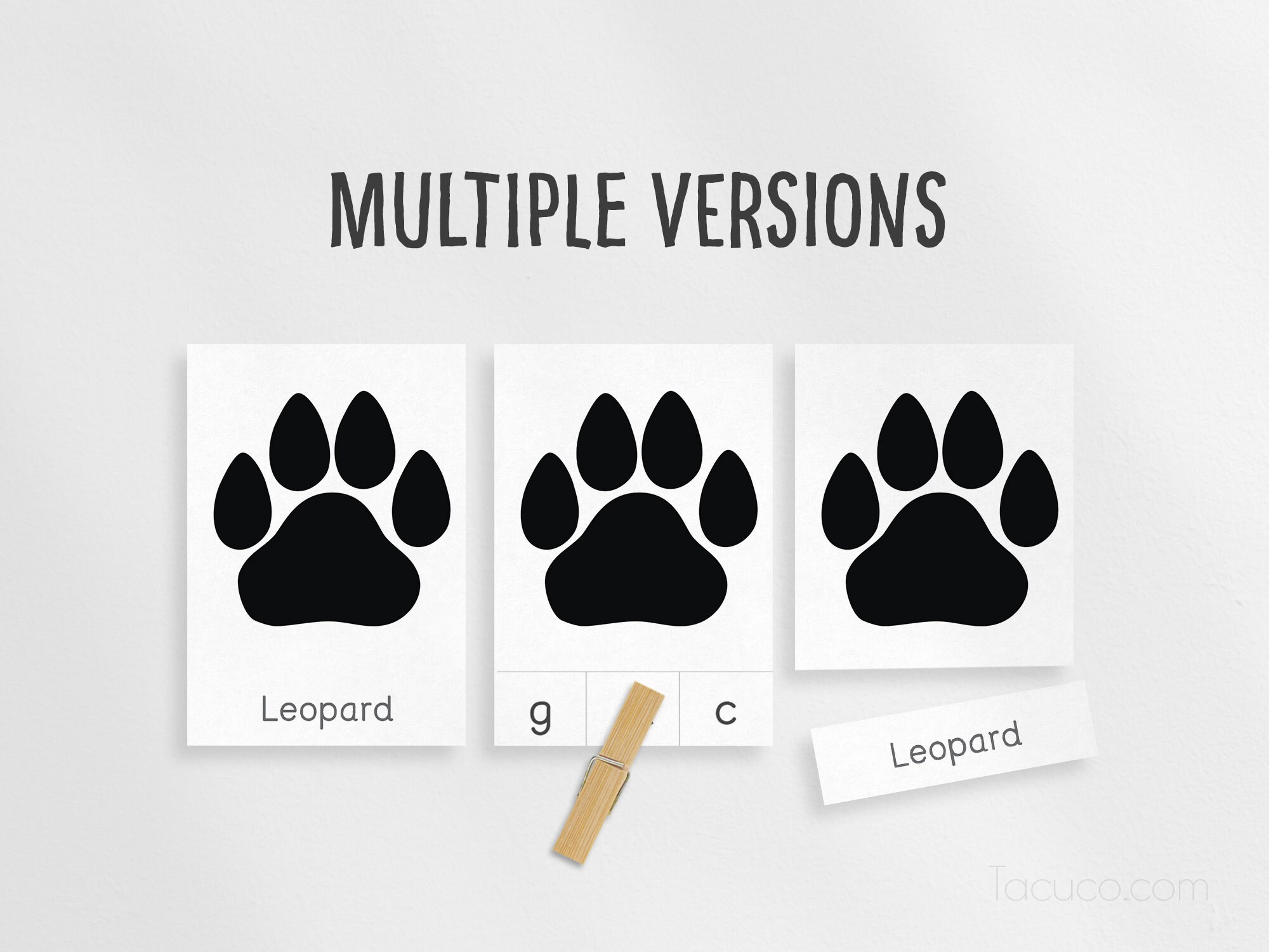 Animal Tracks Cards Montessori Material Matching Game - Etsy Australia