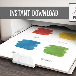 Color Flashcards Montessori Cards Color Theory, Homeschool Printable - Etsy