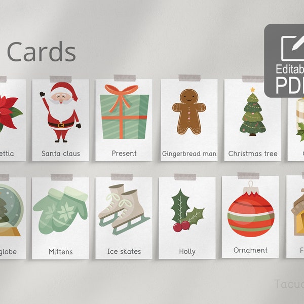 Christmas Flashcard - Etsy