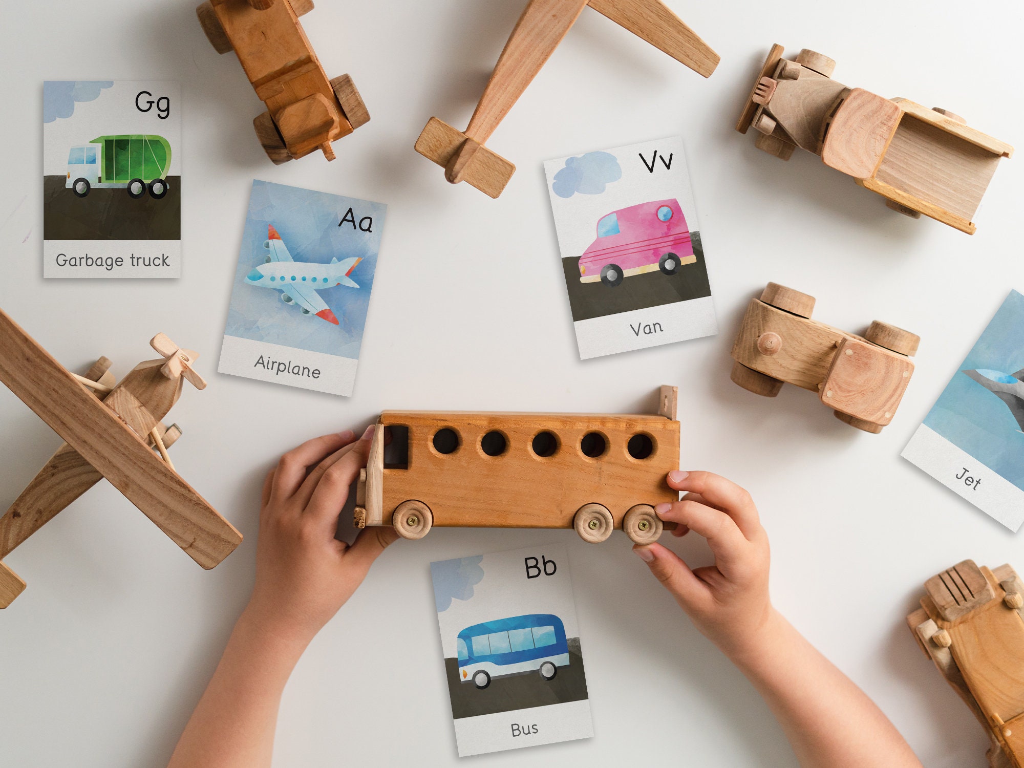 Vehicles Flashcards, ABC Flashcards, Alphabet Cards, Preschool ...