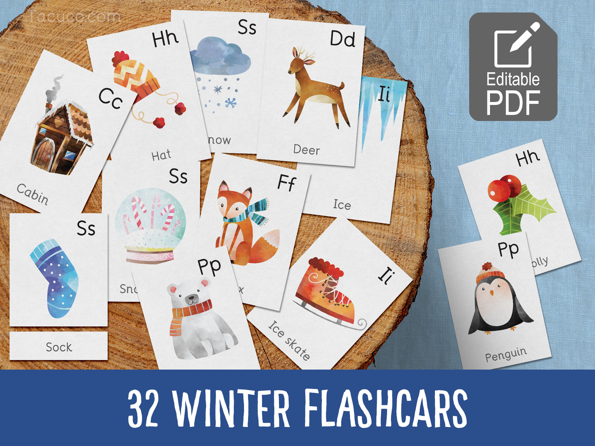 Winter Flashcards Bundle Winter Cards Winter Flashcards Preschool ...