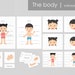 Human Body Study Flashcards and Match Activity Diversity for Kids Body ...