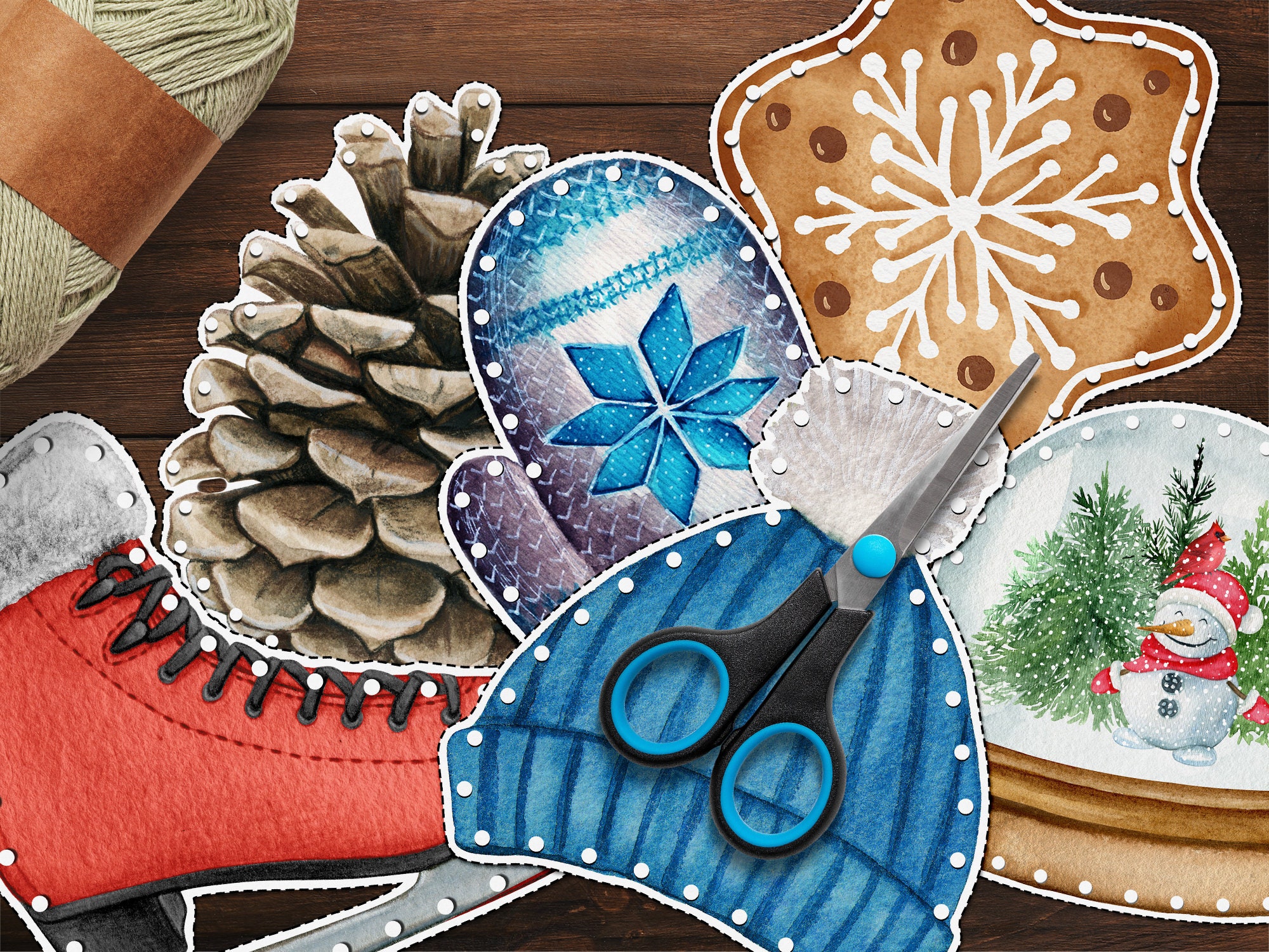 Winter Lacing Card, Preschool Printable, Montessori Material, Fine ...