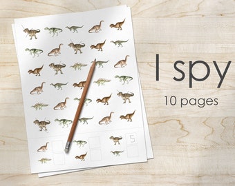 Dinosaur I Spy Activity Pages With Answers, Dinosaurs Printable ...