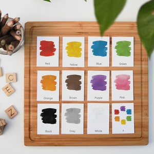 Color Flashcards Montessori Cards Color Theory Homeschool - Etsy