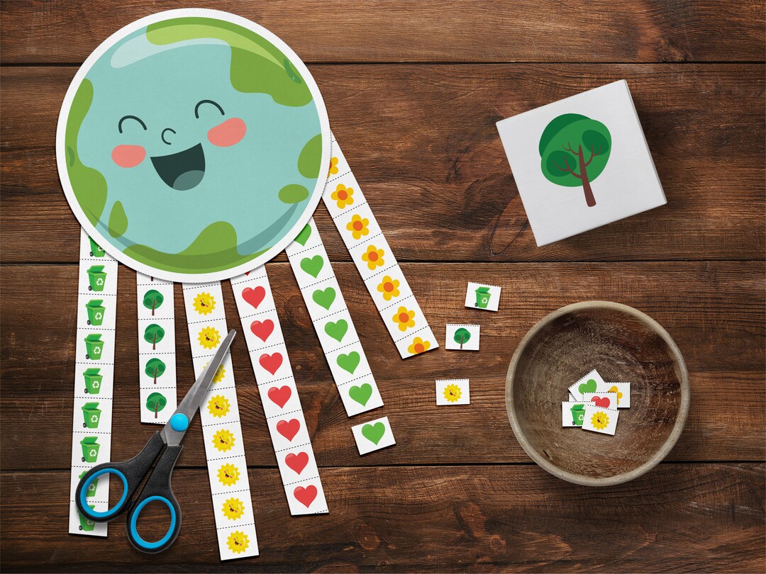 Earth Day Cutting Activity, Scissor Practice, Cuttig Game, Montessori ...