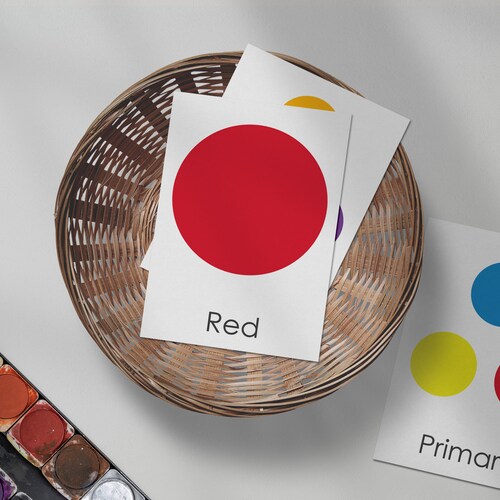 Color Flashcards Montessori Cards Color Theory Homeschool - Etsy