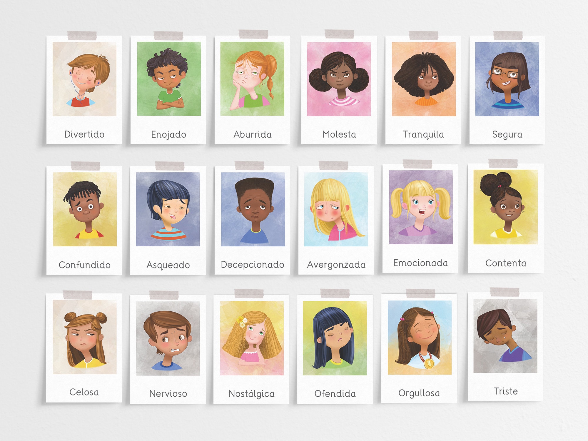 Tarjetas de emociones flashcards de emociones en español - Etsy España