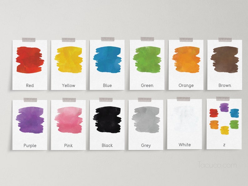 Color Flashcards Montessori Cards Color Theory Homeschool - Etsy