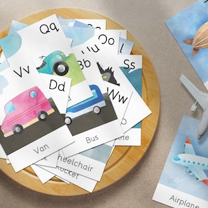 Vehicles Flashcards, ABC Flashcards, Alphabet Cards, Preschool ...