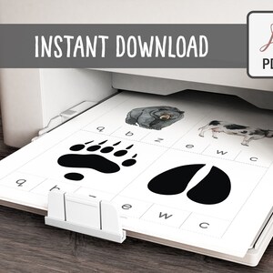 Animal Tracks Cards, Montessori Material, Matching Game, Preschool ...