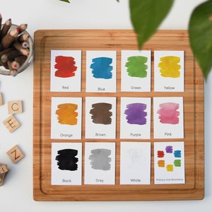 Color Flashcards Montessori Cards Color Theory, Homeschool Printable - Etsy