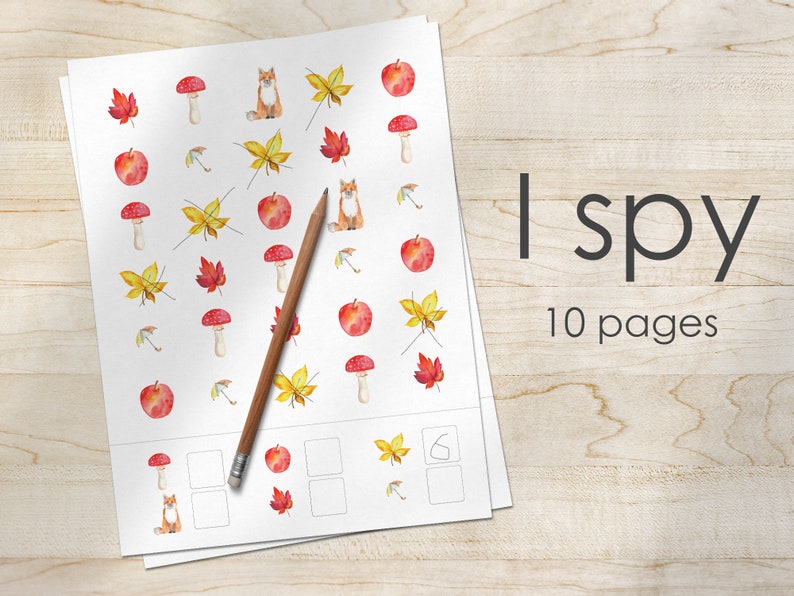 I Spy Autumn Printable Activity Preschool Worksheet - Etsy