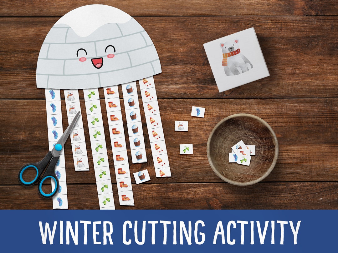 Winter Cutting Strips Scissor Strips Activity Cutting Strips Winter ...