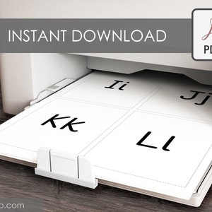 ABC and Numbers Cards Alphabet and Numbers Flashcards Minimalist Black ...