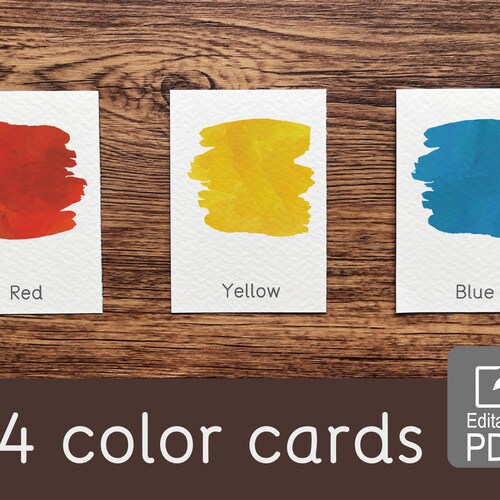 Color Flashcards Montessori Cards Color Theory Homeschool - Etsy