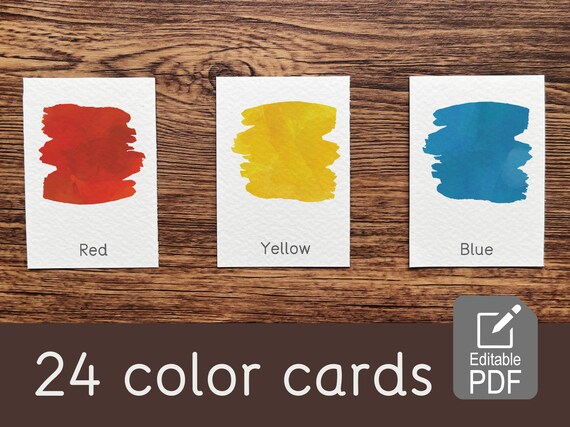 Color Flashcards Montessori Cards Color Theory Homeschool - Etsy