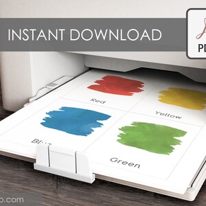 Color Flashcards Montessori Cards Color Theory Homeschool - Etsy