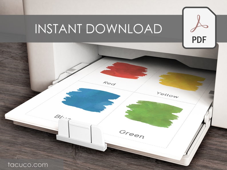 Color Flashcards Montessori Cards Color Theory Homeschool - Etsy