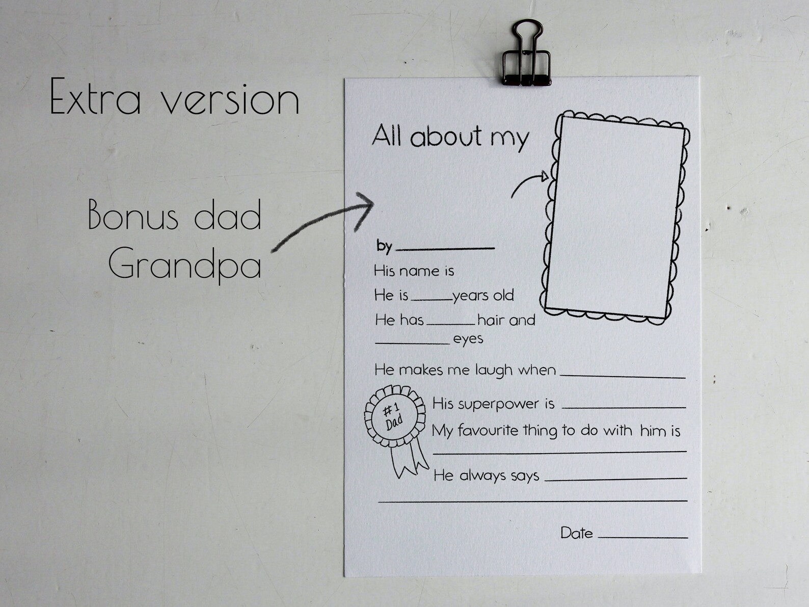 All About My Dad Father's Day Printable Preschool | Etsy