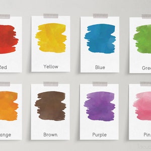 Color Flashcards Montessori Cards Color Theory Homeschool - Etsy