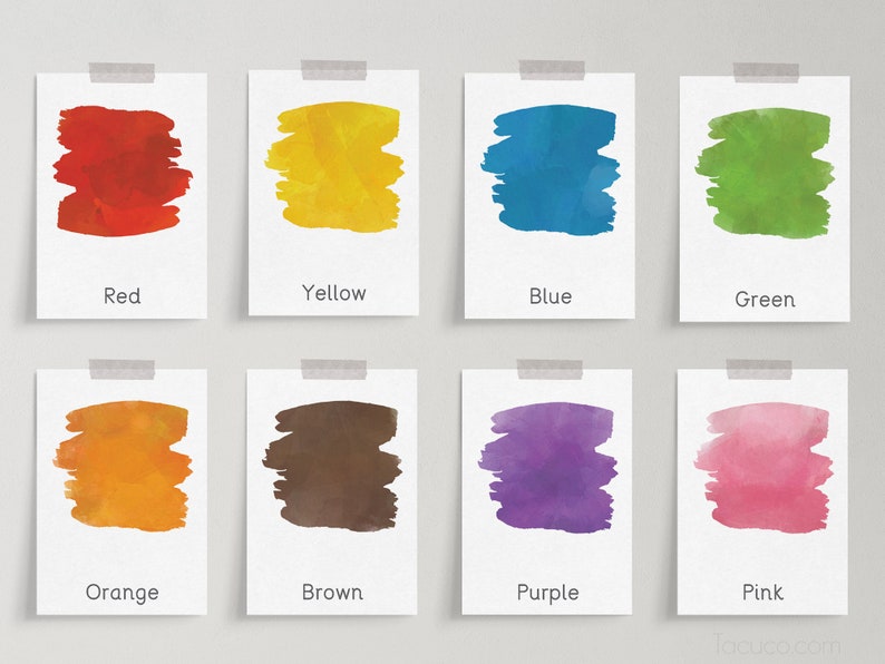 Color Flashcards Montessori Cards Color Theory Homeschool - Etsy