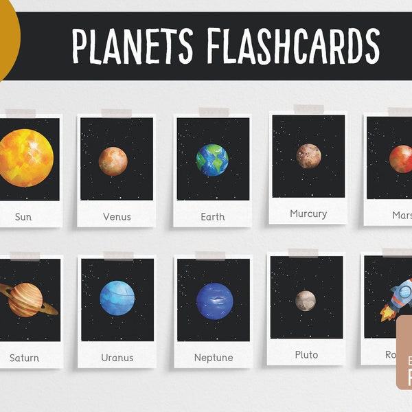 Solar System Flash Cards - Etsy UK