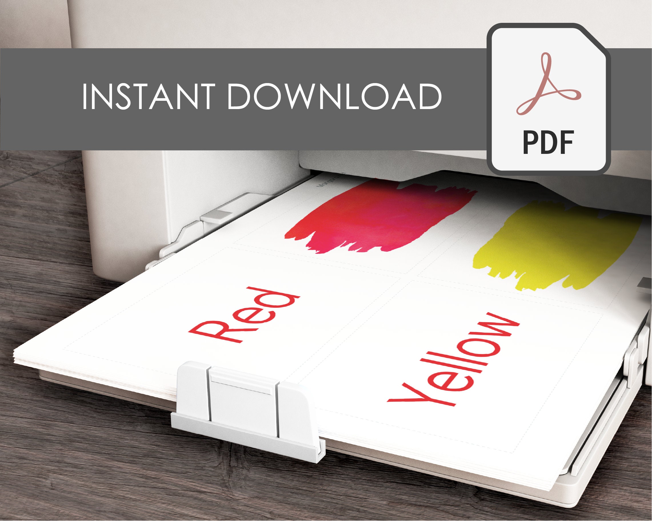 Doman Color Cards PDF File Flashcards Homeschool - Etsy