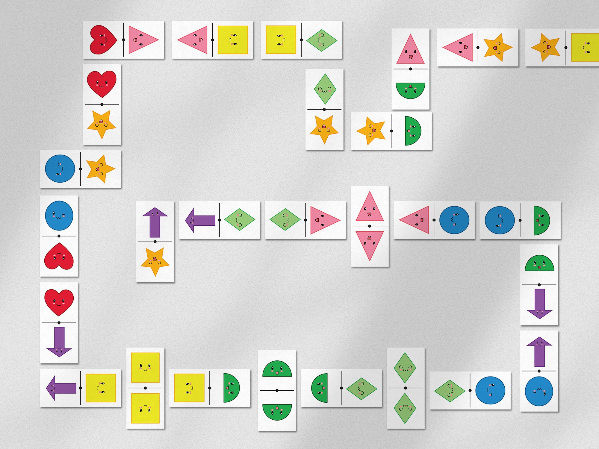 Shapes Domino Geometric Shapes Domino Game Preschool - Etsy