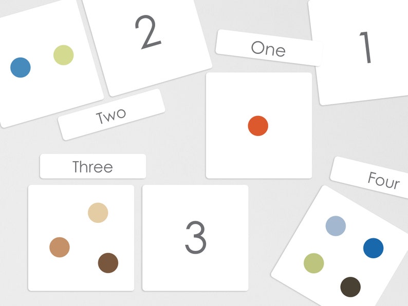 Number Cards Flashcards Minimalist Dot Cards Preschool - Etsy