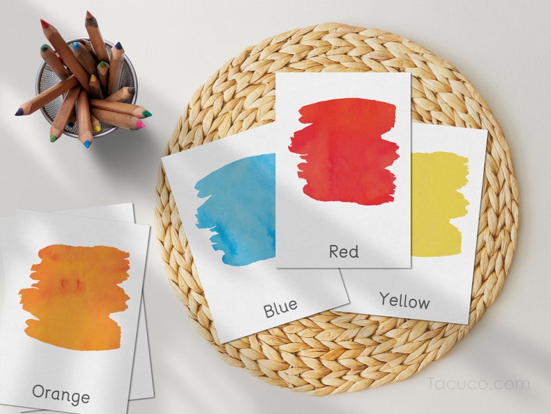 Color Flashcards Montessori Cards Color Theory Homeschool - Etsy