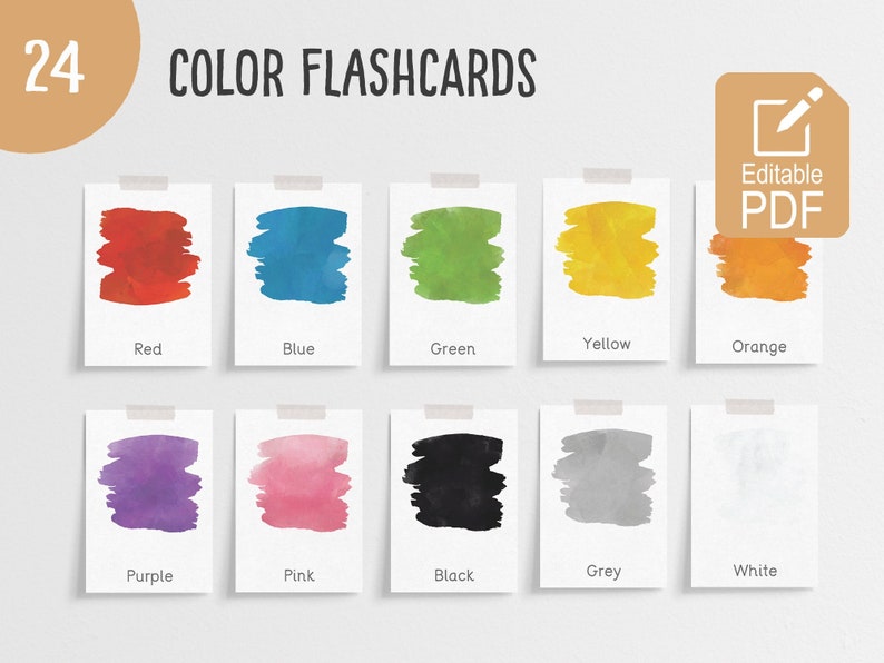 Color Flashcards Montessori Cards Color Theory Homeschool - Etsy