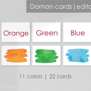 Doman Color Cards PDF File Flashcards Homeschool | Etsy