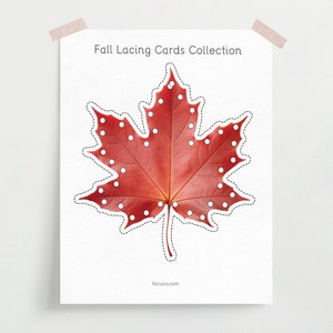 Autumn Lacing Card, Preschool Printable, Montessori Material, Fine ...