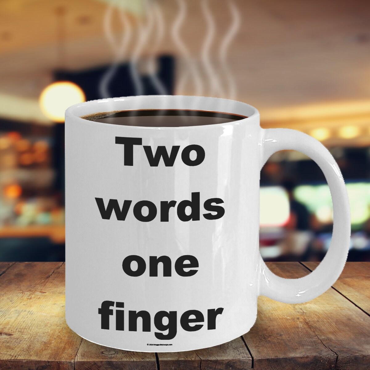 Offensive Coffee Mug Two Words One Finger Great Gift for - Etsy