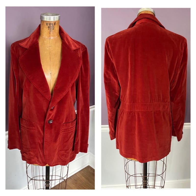 Vintage Velvet Blazer 40 - Etsy
