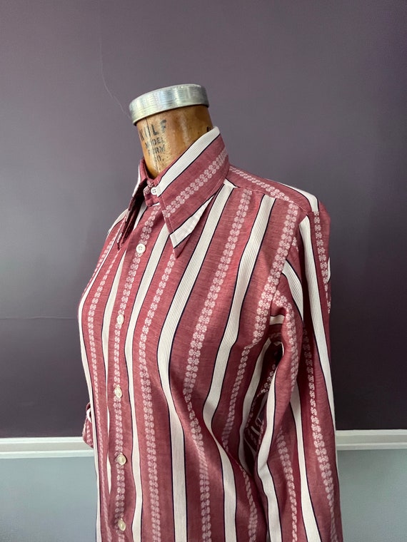 Sick 60s Spear Point Collar Dobby Geo Stripe Men’s Dr… - Gem