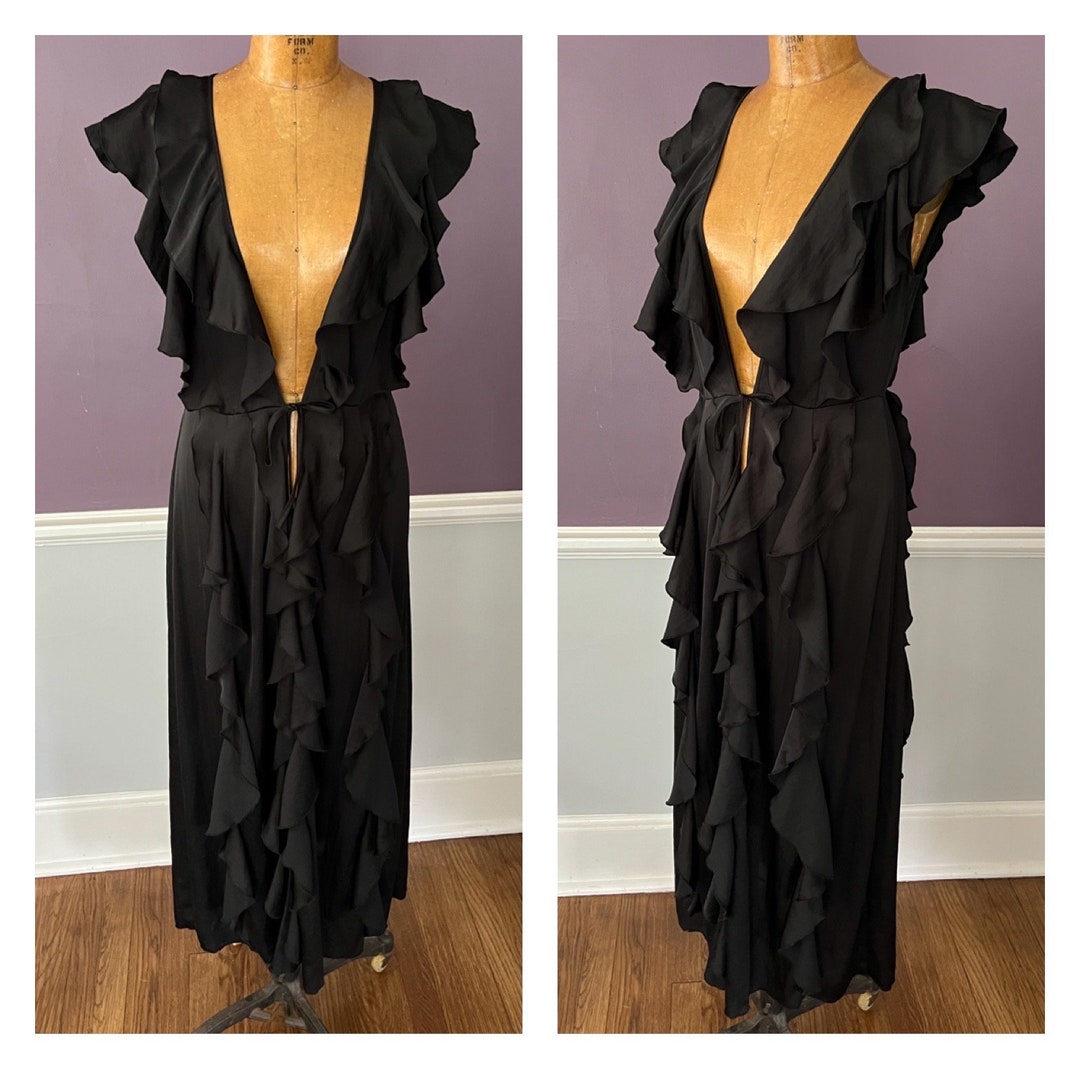 Victorias Secret Silky Maxi Dressing Gown With Faubulous Ruffles - Etsy